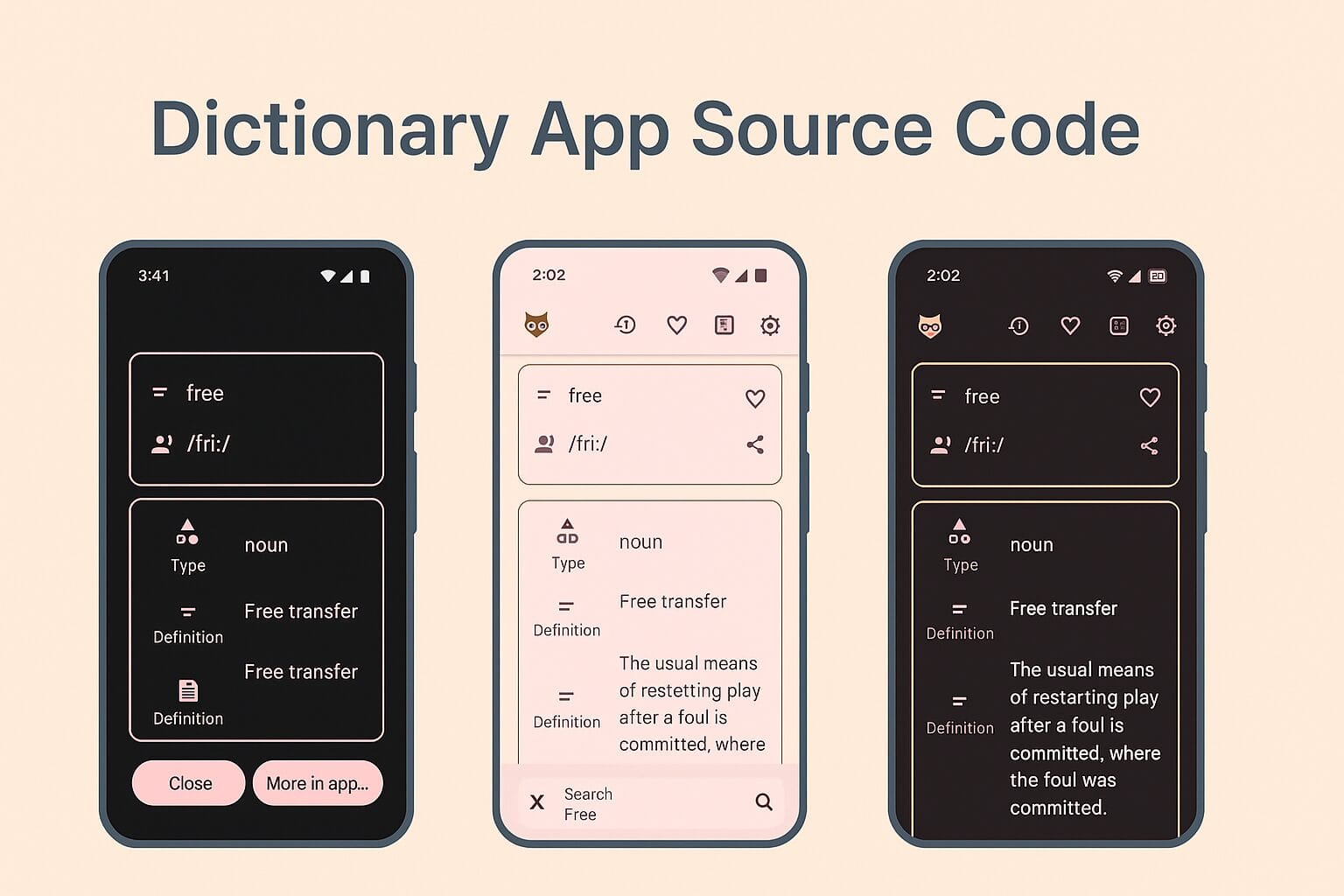 FreeDictionaryApp – Open‑Source Android Dictionary - Free Source Code ...