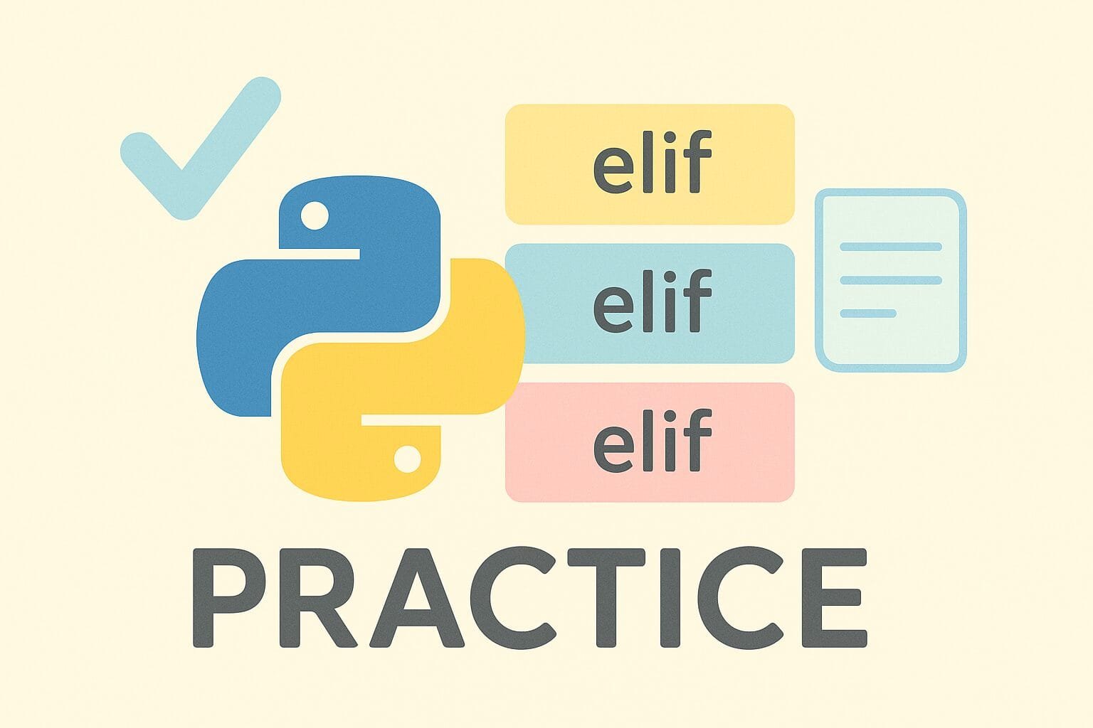Python Elif Conditions Practice Guide - Free Source Code and Learn Coding